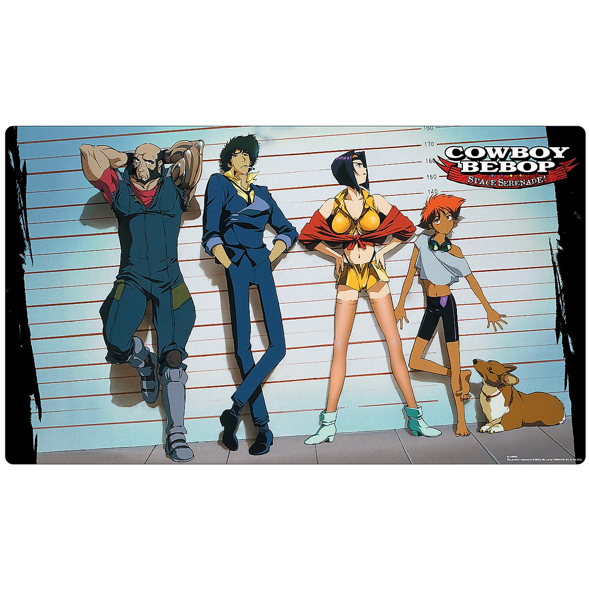 Japanime Games Cowboy Bebop: The S Suspects Playmat Gaming Playmat | Large Size (24” x 14”) | Premium Neoprene Surface, Non-Slip Base | Your Favorite Heroes