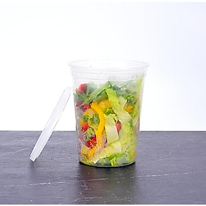 EDI [32 OZ, 200 Sets] Wholesale Plastic Deli Food Storage Containers with Airtight Lids | Microwave-, Freezer-, Dishwasher-Safe | BPA Free | Heavy-Duty | Meal Prep | Leakproof | Recyclable