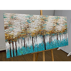 Yotree Paintings, 24x48 Inch Paintings Oil Hand Painting Tree of Life Painting 3D Hand-Painted On Canvas Abstract Artwork Art Wood Inside Framed Hanging Wall Decoration Abstract Painting