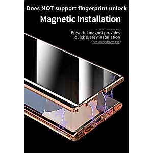 KMXDD Anti-Peeping Galaxy Note 20 Ultra 360° Full Body Case,Clear Double Sided Tempered Glass [Magnetic Adsorption] Metal Bumper Protection Privacy Cover for Note 20 Ultra (Black, Note 20 Ultra)