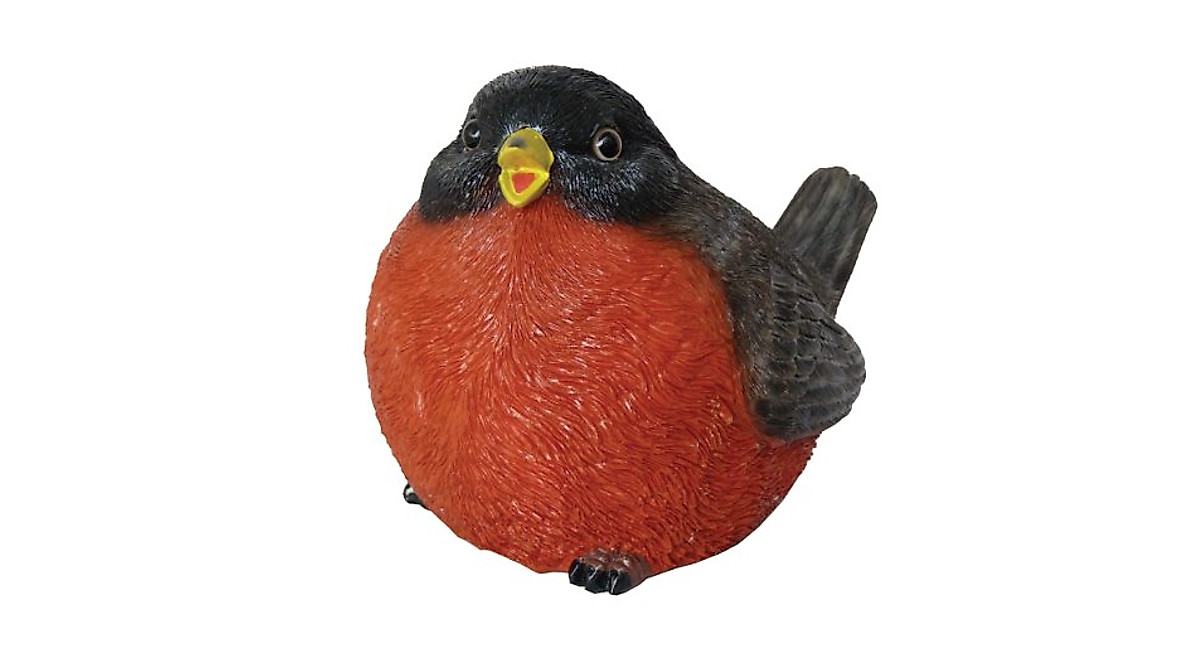 Hand-Painted Fat Robin Outdoor Bird Figurine for Gardens