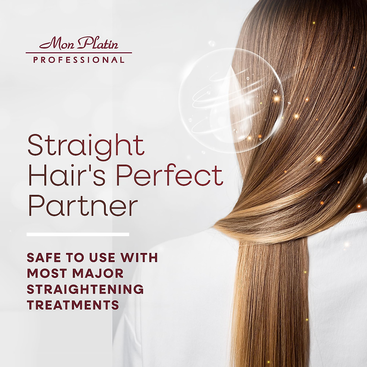 Mon Platin Natural Silk Therapy Salt-Free Shampoo for Straightened Hair - Protects Keratin & Brazilian Treatments, Sulphate-Free Formula, Keeps Hair Vibrant, 400ml