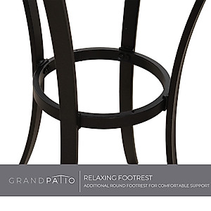 Grand patio 3-Piece Patio Bar Set, Outdoor Wicker Bar Stools Set with Olefin Cushions and Faux-Wood Table Top,Bar Table and Chairs Set for Garden,Backyard,Traditional American Style-Brown