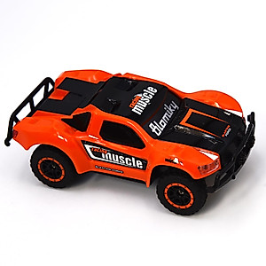 Blomiky 4WD 9MPH High Speed Racing RC Car 1/43 Scale 2.4GHz Electric Mini Remote Control Truck Vehicle D143 Orange