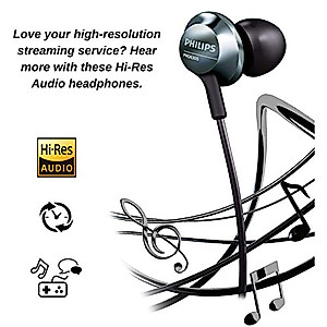 PHILIPS Pro Wired Earbuds, in Ear Headphones with Mic Powerful Bass, Hi-Res Audio, Comfort Fit, Lightweight Ear Phones with Microphone
