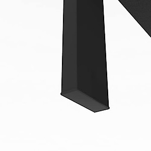 IANIYA Clear Glass Coffee Table Metal Tube (All-Black)