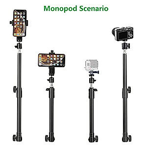 Overhead Phone Stand, Multi-Purpose Desktop Video Mount Holder Compatible with iPhone Samsung Smartphone Cameras Webcams Light Panels, for Nail Art, Baking, Crafting, Ceramics, Makeup, Online Course