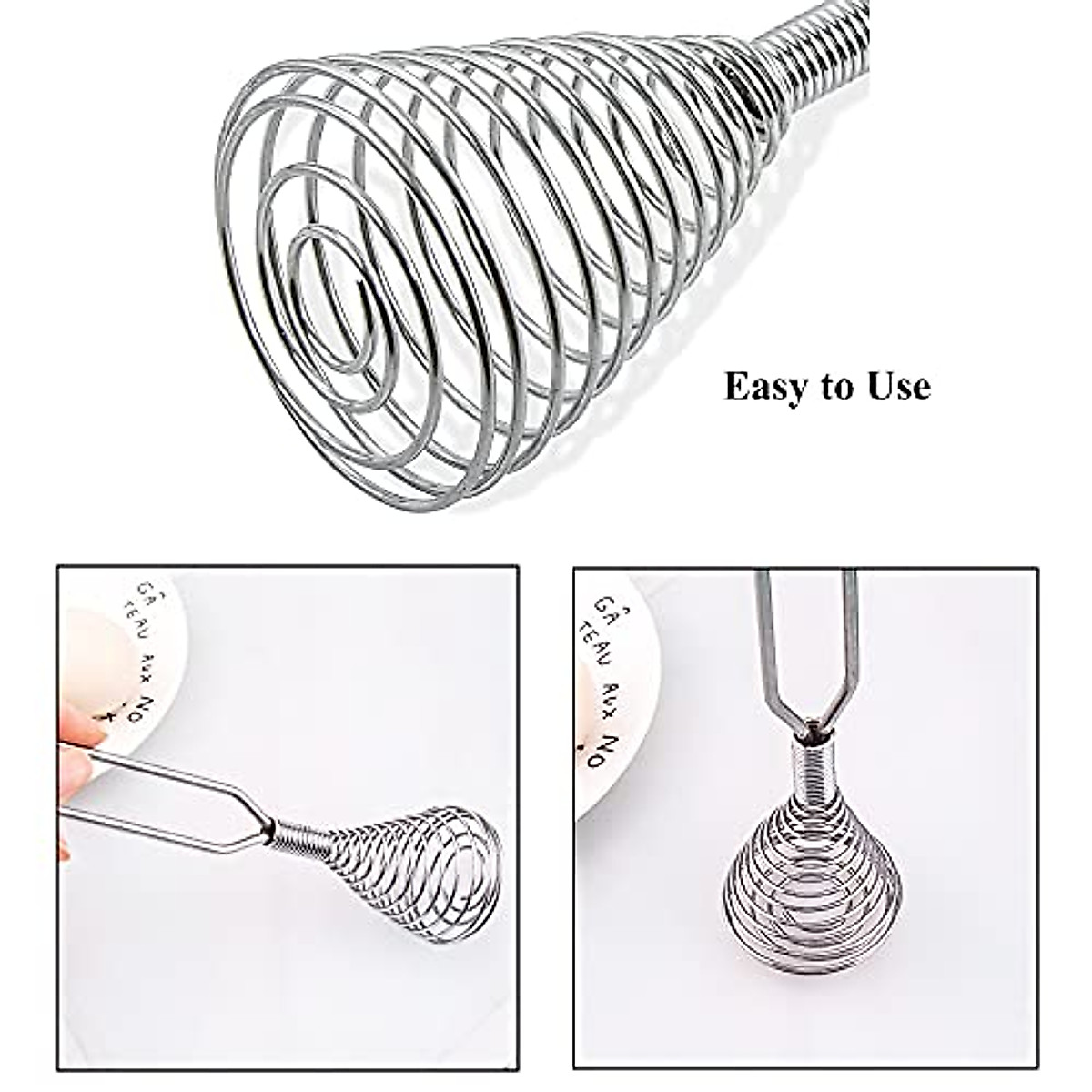 Stainless Steel Spring Coil Whisk Wire Whip Cream Egg Beater Gravy Cream Hand Mixer Kitchen Tool Accessories For Mixing, Blending, Beating, Stirring, Cooking