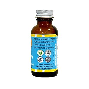 BALM! Baby Teething Oil Rub - Baby Teething Relief - Vegan, All Natural & Organic Teething Aid with Chamomile & Clove - Gentle, Safe & Effective - 1 oz Glass Bottle - Plastic Free