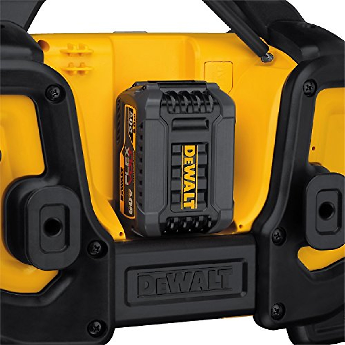 DEWALT 20V MAX Bluetooth Radio, 100 ft Range, Battery and AC Power Cord Included, Portable for Jobsites (DCR025)