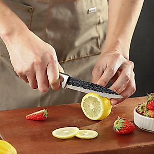 3PCS Chef Knife, Little Cook Chef Knife Set, Includes 7 inch Chef Knife, 7 inch Cleaver Knife and 4.5 inch Boning Knife, Premium Stainless Steel With Ergonomic Plastic Handle (Blackening technique)