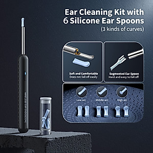 Ear Wax Removal, Ear Cleaner with Camera, Ear Wax Removal Tool with 1080P HD, Wireless Otoscope with Light, Ear Wax Removal Kit for iPhone, iPad, Android Phones