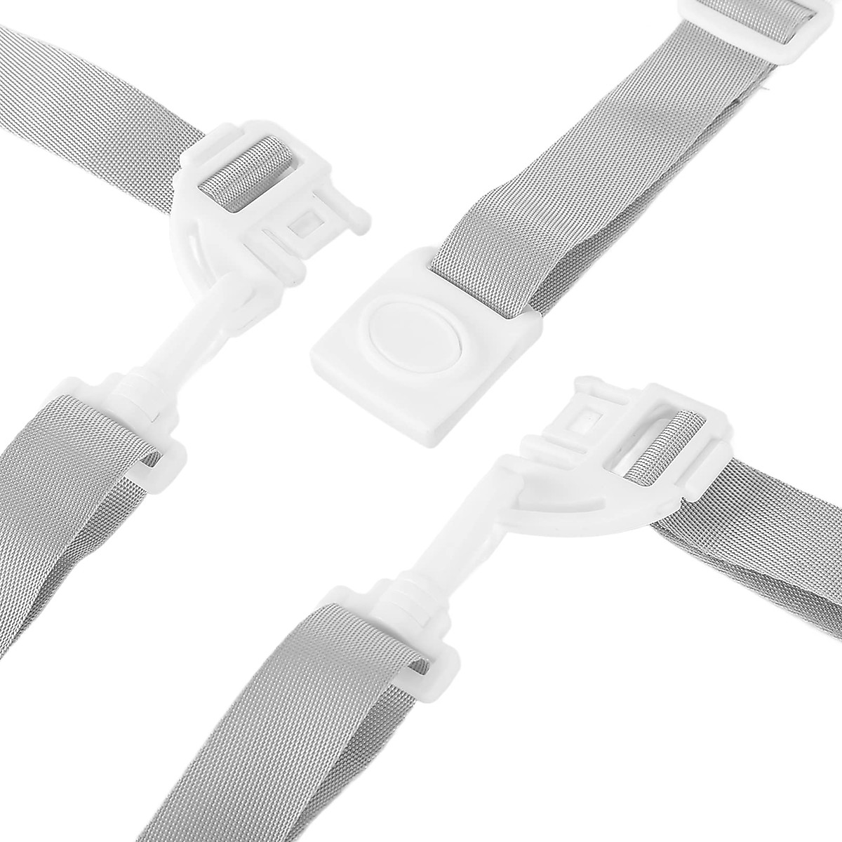 5 Point Baby Safety Strap Belt, Adjustable Universal Replacement High Chair Straps Harness Straps, Sturdy and Comfort Material for Pushchair, Stroller, Easy to Use(White Button 5-Point Strap)