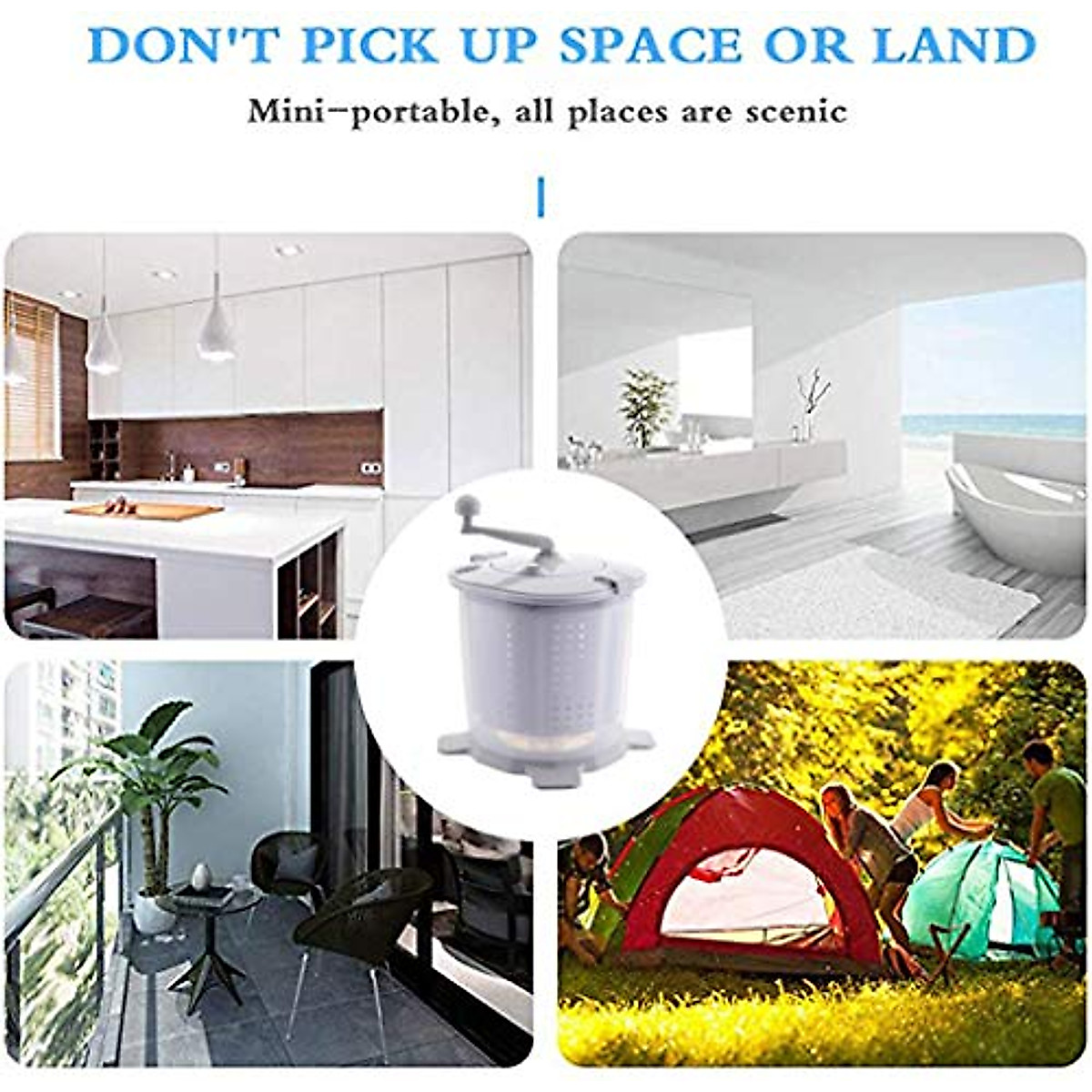 YDCW Mini Hand Crank Washing Machine Dehydrator,2020 Latest Mini Small Semi-Automatic Washer,Compact Spin Dryer, Portable Manual Non-Electric,Suitable for Camping Dormitory,Grey