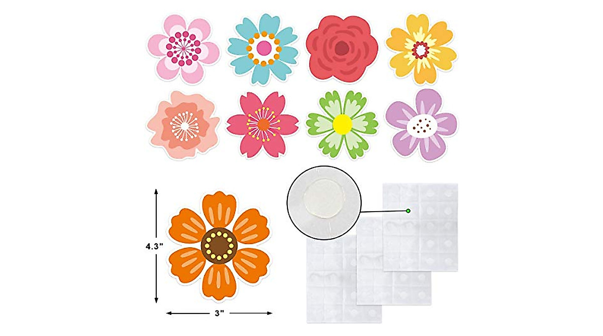 54 Pcs Spring Flower Cutouts for Party Decor