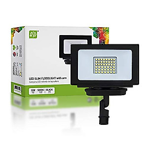 ASD LED Flood Light Outdoor 30W, 120V 3056Lm 5000K, Small Exterior Metal Waterproof Lighting Fixtures, Adjustable Knuckle Mount Wall Ground Floodlight Fixture for Yard Garden Backyard, UL Listed