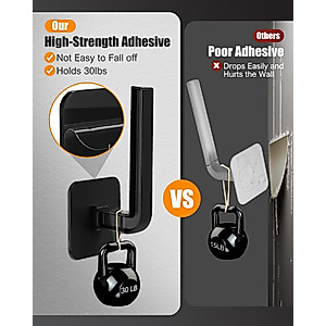 Sunfanie Hat Rack for Hat Storage (4-Pack), Multi-Purpose Hat Organizer, Strong Adhesive Hat Hooks for Wall Hat Organizer for Baseball Caps, Two Mounting Options Hat Hook, Black