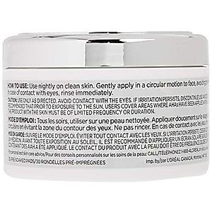 L'Oréal Paris Revitalift Bright Reveal Anti-Aging Exfoliating Peel Pads with Glycolic Acid, Reduce Wrinkles & Brighten Skin, 30 Count (Pack of 1)