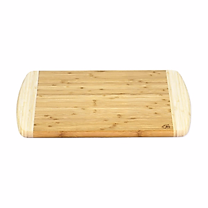 Totally Bamboo Kauai Bamboo Serving & Cutting Board, 14" x 11.5", Natural Two Tone