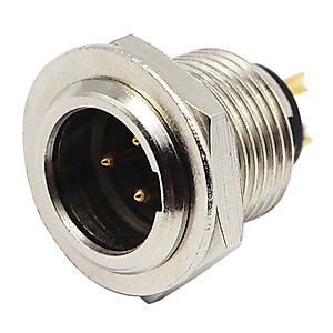 zdyCGTime DIY 3 Pin Mini XLR Adapters 3 Pin Mini XLR Male Socket Connector for Mic (Microphone) and Chassis Panel Mount XLR Aviation Circular Plug Connector(2 Pack)