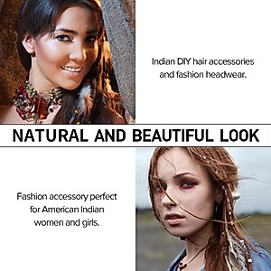 New Feather Hair Clip Extensions Handmade Feather Extension Tribal Feather Braided Beads Headdress 6 PCS