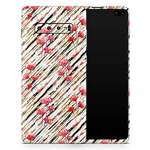 DesignSkinz Karamfila Watercolo Poppies V11 Protective Vinyl Decal Wrap Skin Cover Compatible with The Samsung Galaxy S20 (Screen Trim & Back Glass Skin)