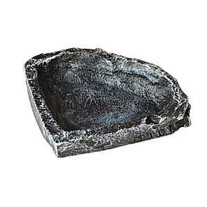 HAKCHERT Reptile Water Bowl.Reptile Corner Bowl.Rock Corner Bowl Suitable for Lizard Tortoise.Reptile Water Dish,Snake Tank Accessories,Reptile & Amphibian Habitat Décor. (Medium)