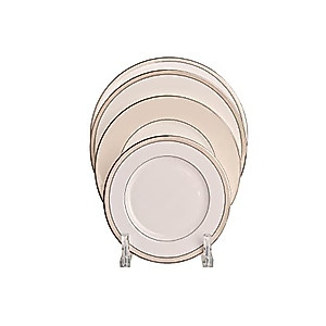 THB Products Clear Upright Modern Dinnerware Plate Place Setting 4 to 5 or More Plate Display Stand (Item #072120), 9 ½ inches L x 4 ½ inches W x 4 inches H