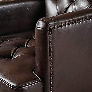 Christopher Knight Home Malone Leather Club Chair, Brown 28D x 29.5W x 33.5H Inch