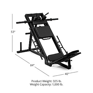 Titan Fitness Plate-Loaded Linear Leg Press and Hack Squat Machine, Rated 875 LB Sled Carriage, Lower Body Specialty Machine