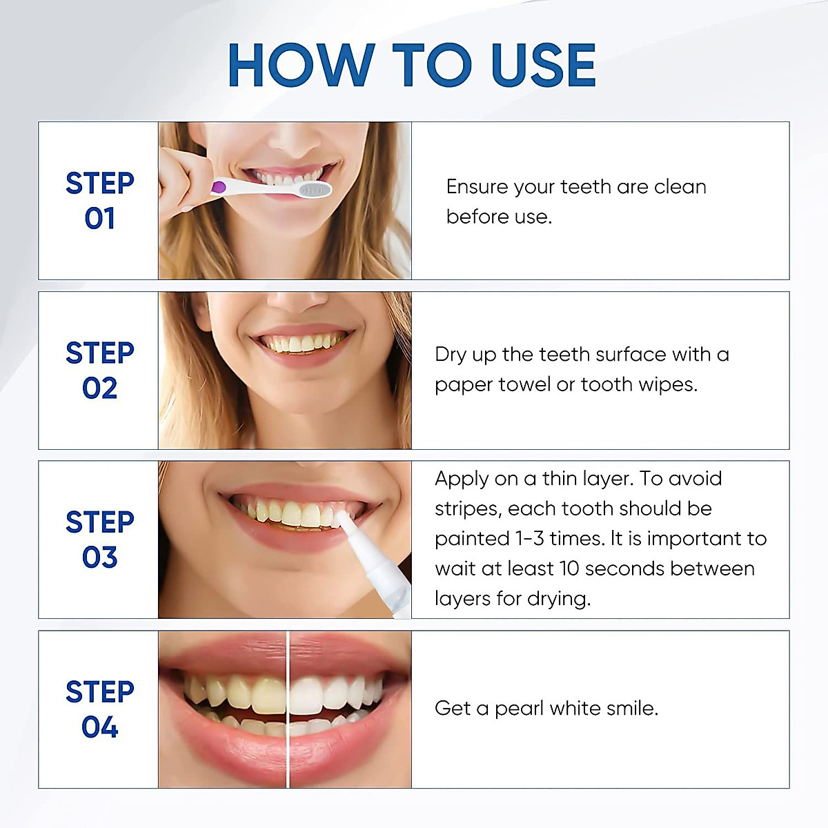 Tooth Paint, Instant Teeth Whitening, Tooth Polish Uptight White, Easy at Home Temporary Teeth Paint Polish Pen