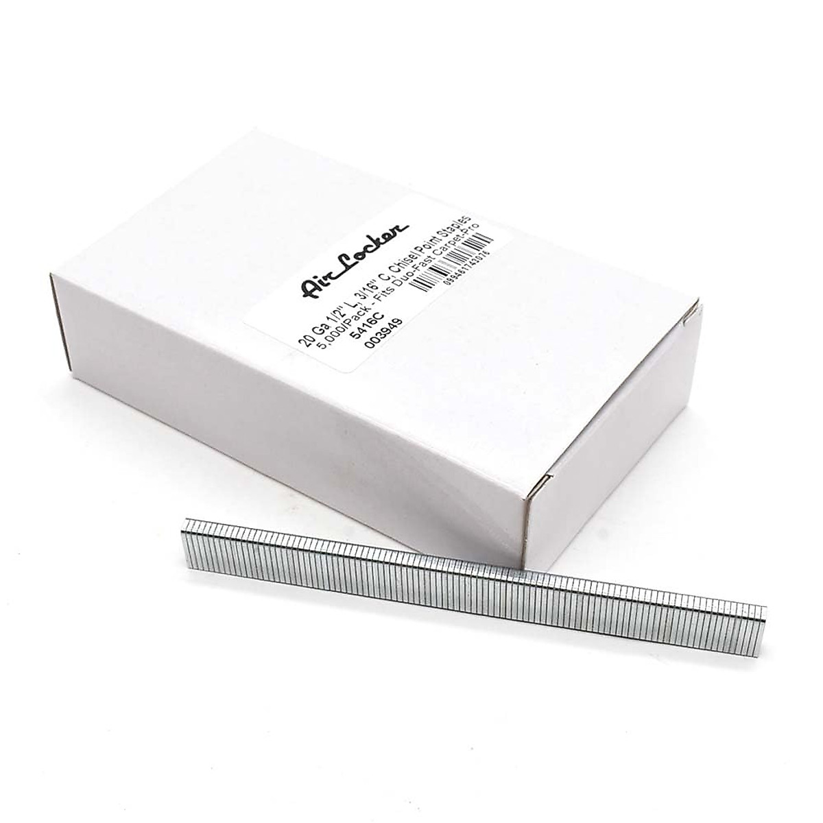Air Locker 5416C 20 Gauge 1/2-Inch Length, 3/16-Inch Crown, Chisel Point Staples - 5,000/Pack - Fits Duo-Fast Carpet-Pro Replaces Duo-Fast 5416C