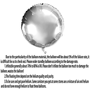 Silver Wedding Party Round Foil Mylar Balloons Helium Metallic Balloons Baby Shower Bridal Shower Engagement Birthday Party Favors Balloons Decorations, 25pc