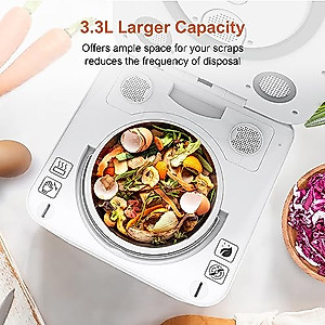 Involly World's First Electric Composter for Kitchen with Auto Clean, 3.3L Capacity Odorless Compost Year-Round with UV Lampe Compost Maker, Turn Food Waste to Compost Fertilizer, Smart LED Screen
