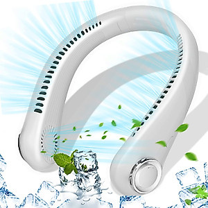 Personal Neck Fan Rechargeable Hands Free Fan - 3 Wind Speed Portable sports fan for Travel Indoor Outdoor - USB Powered Adjustment Cooling Fan for Women Men