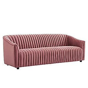 Modway Announce Performance Velvet Channel Tufted Sofa, Dusty Rose