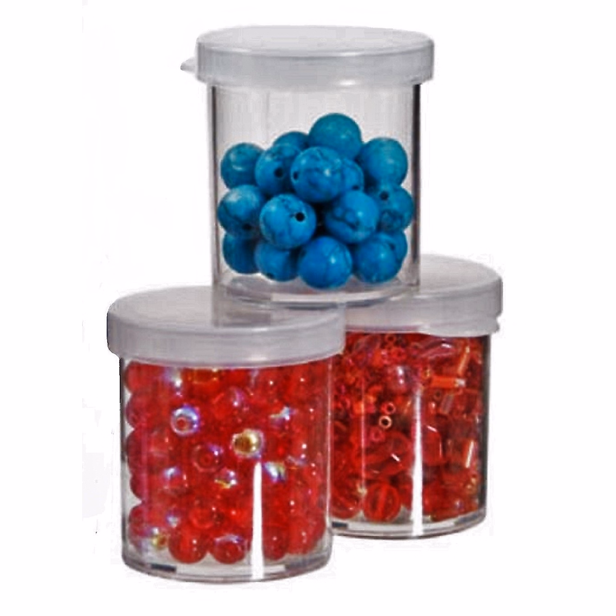 Mini Storage Containers for Arts and Crafts, 3-pk Set (1.5 x 1.25 Inches)