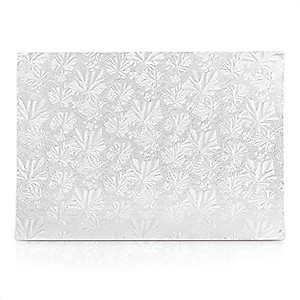 Rectangular White Cake Boards Rectangle - Cake Drums Super Heavy Elements Foil Board Cake Holder Reusable Cake Board Set - 13.8x9.9 Rectangle Cake Carrier White Carton Board Sheets Cake Supplies Base