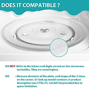 Gemroom 9.6" Small Microwave Glass Plate Replacement Universal Fit Farberware Galanz 245mm Microwave Turntable Tray, Also For 0.7 Cu.FT Retro Microwaves