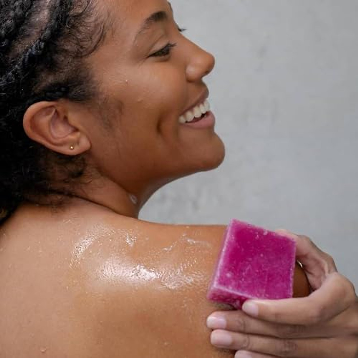 ANIHANA Sugar Scrub Soap Bars 4 Pack with Coconut Oil, Moisturizing, Exfoliating Body Scrub, Refreshing Raspberry Vanilla and Peach Smoothie Scents 3.6 Oz each