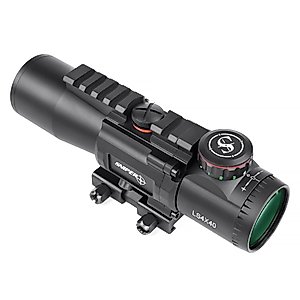 4x40mm Prism Scope GIII LS4X40 Red/Green/Blue Illuminated Reticle 4X Prism Scope (Chevron Reticle)