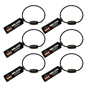 Ergodyne Squids 3708 Wire Cable Loop Tool Tethering Attachment, Screw Gate Opening, Weight Rating 3lbs, 6-Pack