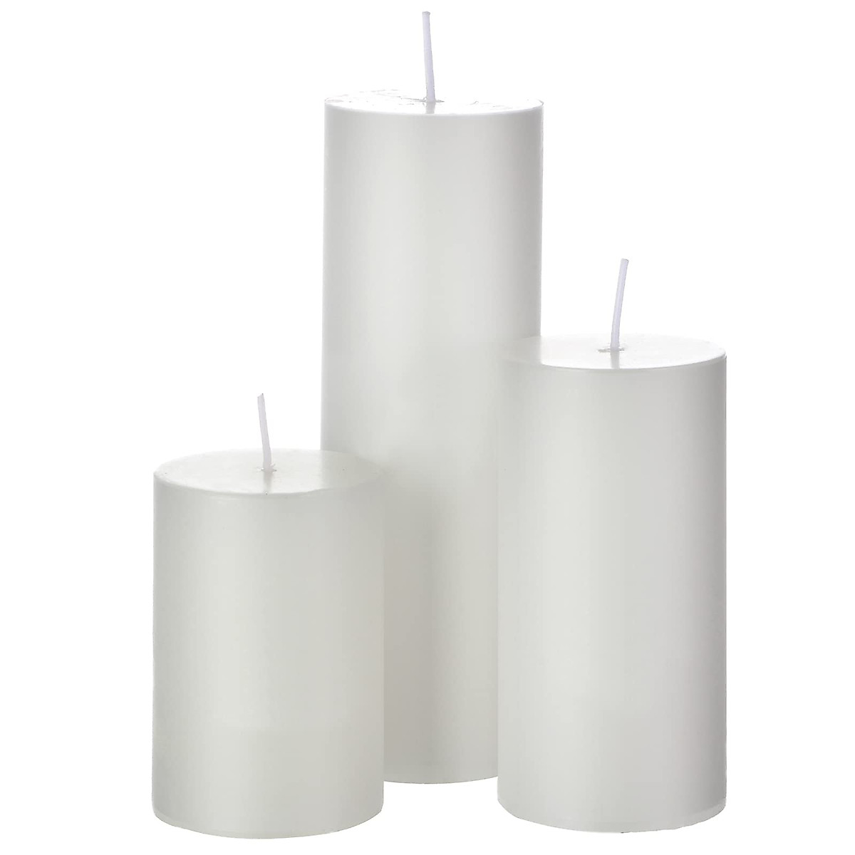 Shihanee 36 Pcs Pillar Candles and Glass Cylinder Vases Cylinder Candle Holders for Slim Pillar Candles Wedding Centerpieces(2.6'' X 4.7'', 5.9'', 7.9'',Clear,White)