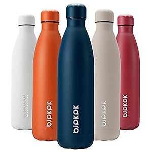 BJPKPK Stainless Steel Water Bottles -25oz/750ml -Insulated Water bottles,Sports water bottles Keep cold for 24 Hours and hot for 12 Hours,BPA Free kids water bottles-Navy blue