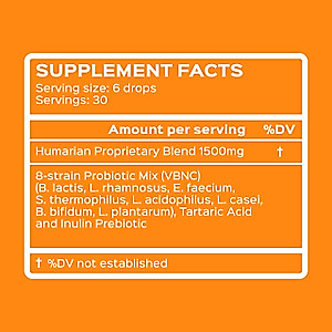 Humarian Probonix Cat Probiotic Drops - 8-Strain Probiotics for Cats to Support Gut Health, Dental Health and More - 45 Billion CFUs - 40-Day Supply - Liver Flavor