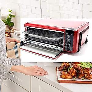Ninja SP101 Foodi 8-in-1 Air Fry Large Toaster Oven Flip-Away for Storage Dehydrate Keep Warm 1800w XL Capacity (Renewed) RED