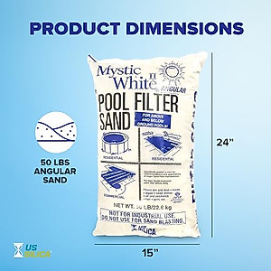 Mystic White II Swimming Pool Filter Sand - 50lb Bag