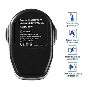 [Upgraded to 3600mAh] Ni-Mh Replacement Battery Compatible with Dewalt 14.4V Battery DC9091 DW9094 DC9091 DW9091 DW935 DE9038 DE9091 DE9092 Cordless Power Tools 1 Pack