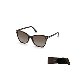 Tom Ford Gia FT0844 52H 58MM Shiny Classic Dark Havana/Brown Polarized Lense Cateye Sunglasses for Women + BUNDLE With Designer iWear Eyewear Kit