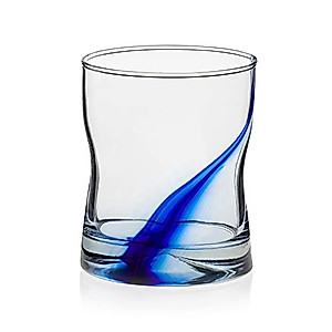 Libbey Blue Ribbon Impressions Rocks Glasses, 12.5-ounce, Set of 4